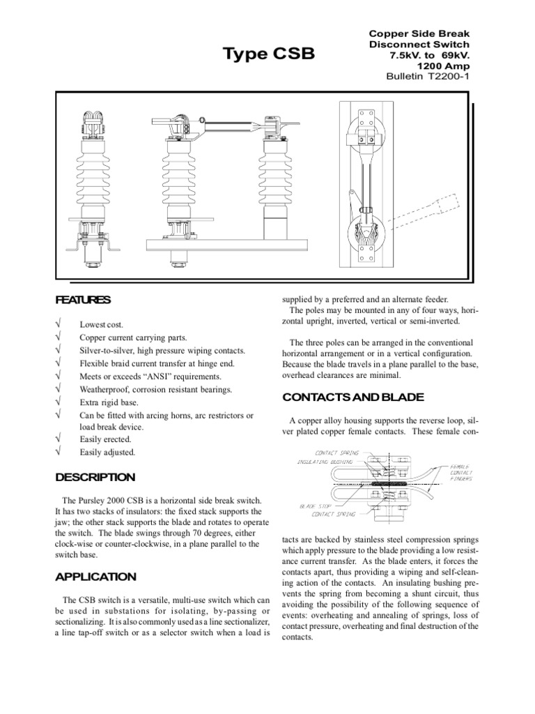 CSB12CAT | PDF | Switch | Electric Power