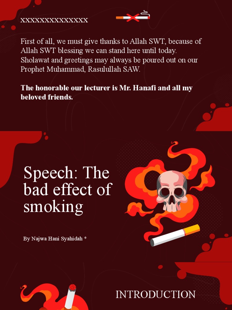 The Bad Effect of smoking-PPT by Najwa Hani Sya | PDF | Tobacco Smoking ...