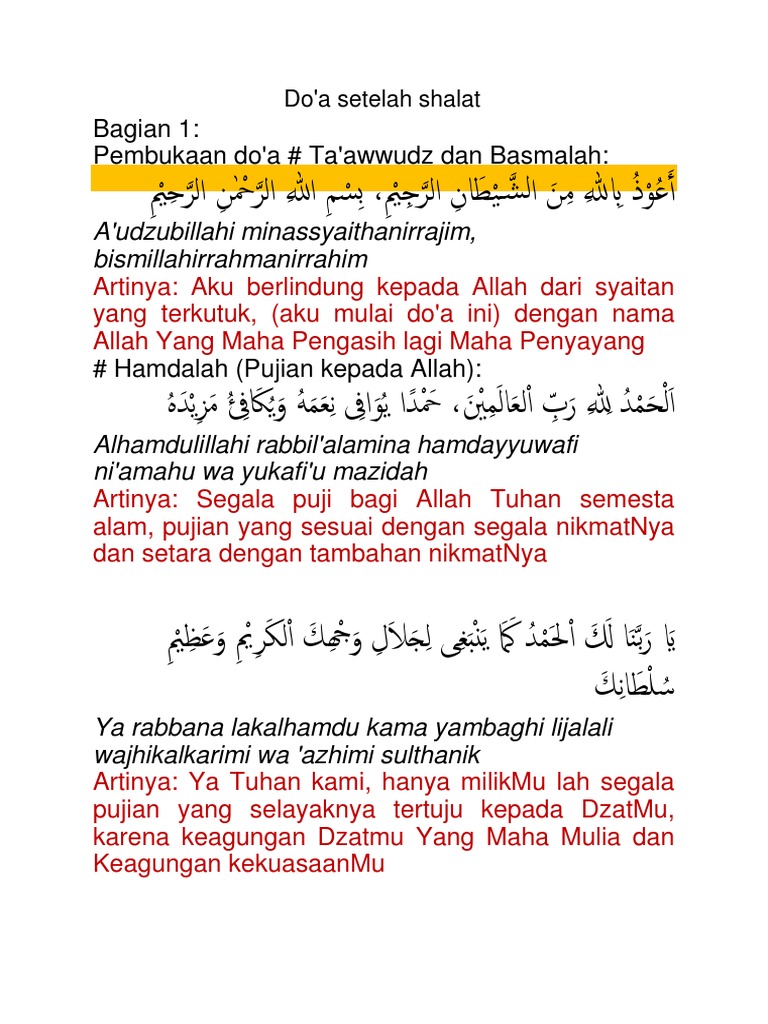 Doa Sesudah Shalat Teks Latin | PDF