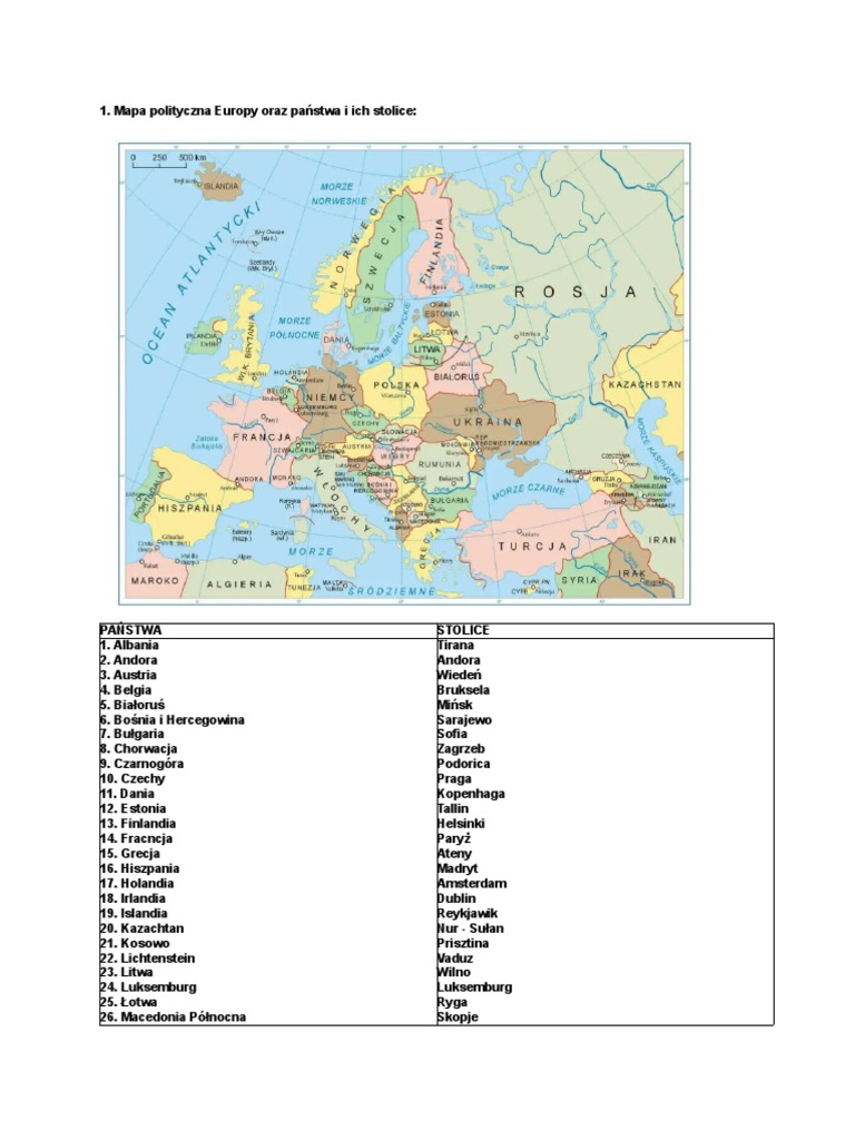 1. Mapa polityczna Europy | PDF