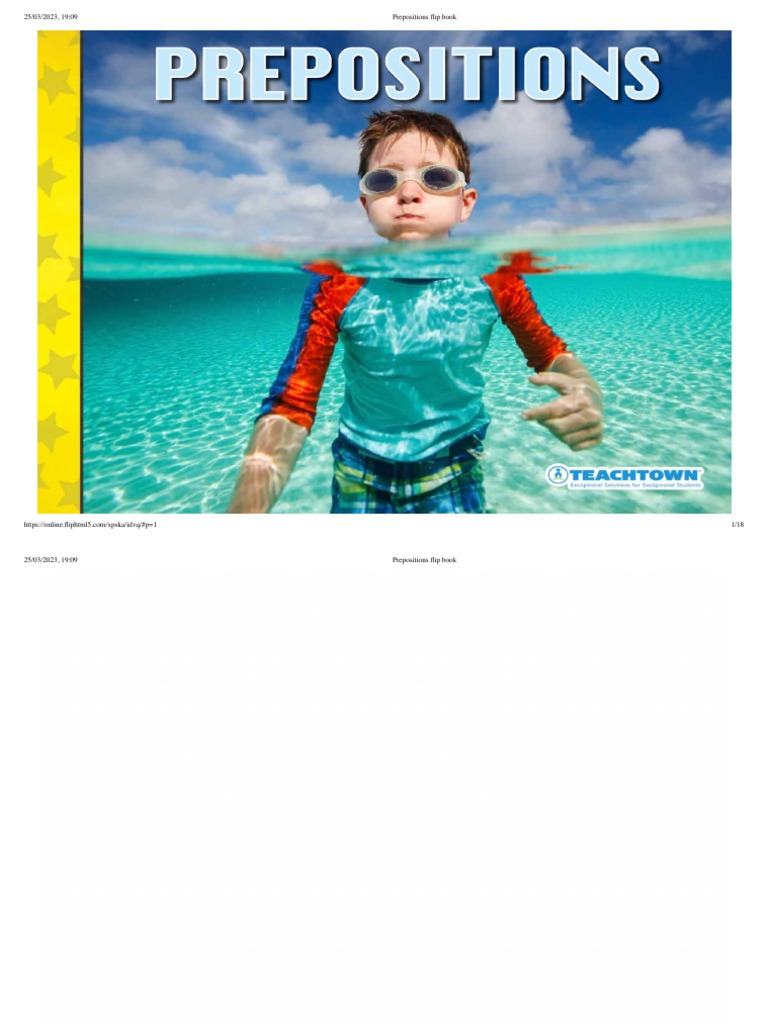 Prepositions Flip Book | PDF