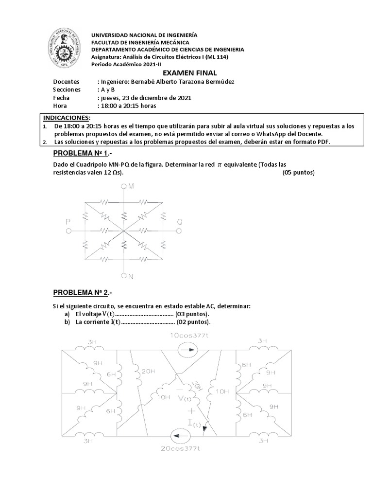Solucionario - Ex-Final 2021-II (ML 114) | PDF | Métodos y materiales de enseñanza