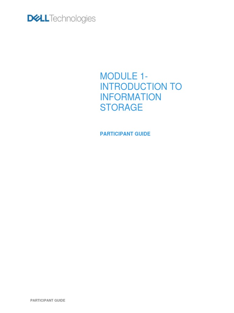 Module 1-Introduction To Information Storage - Participant Guide | PDF | Computer Data Storage ...