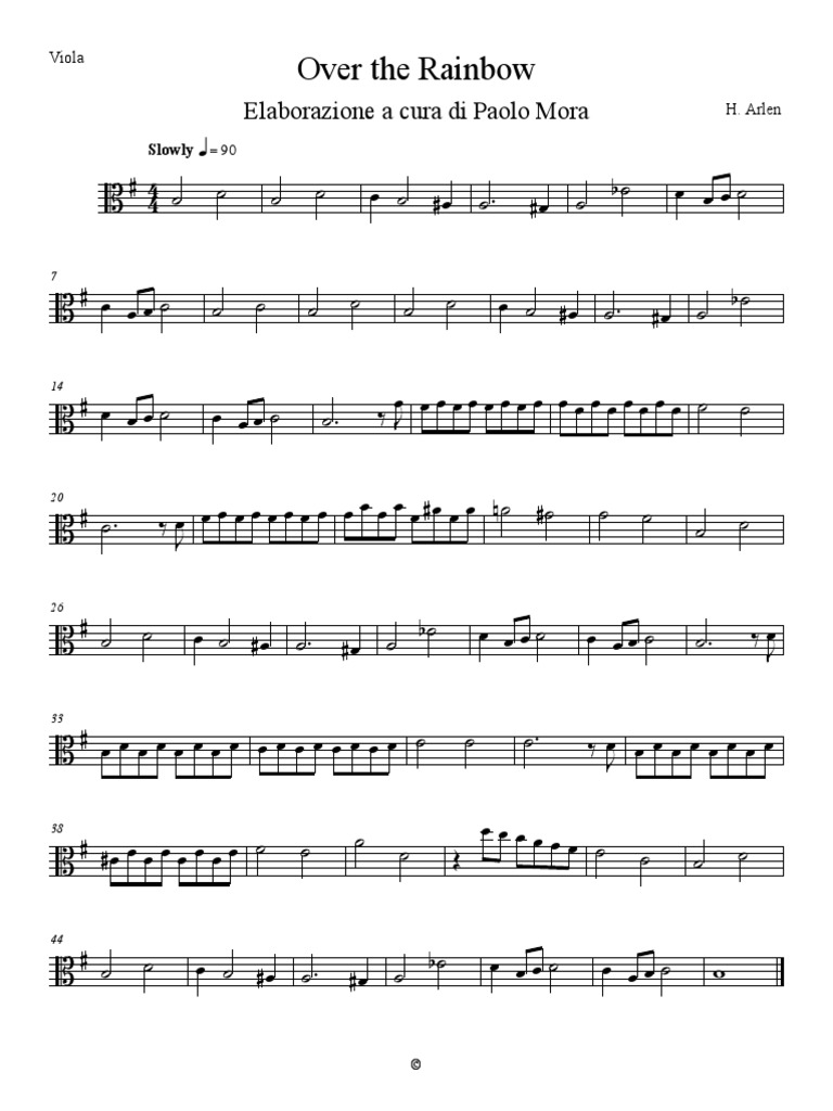 Over The Rainbow - Viola | PDF