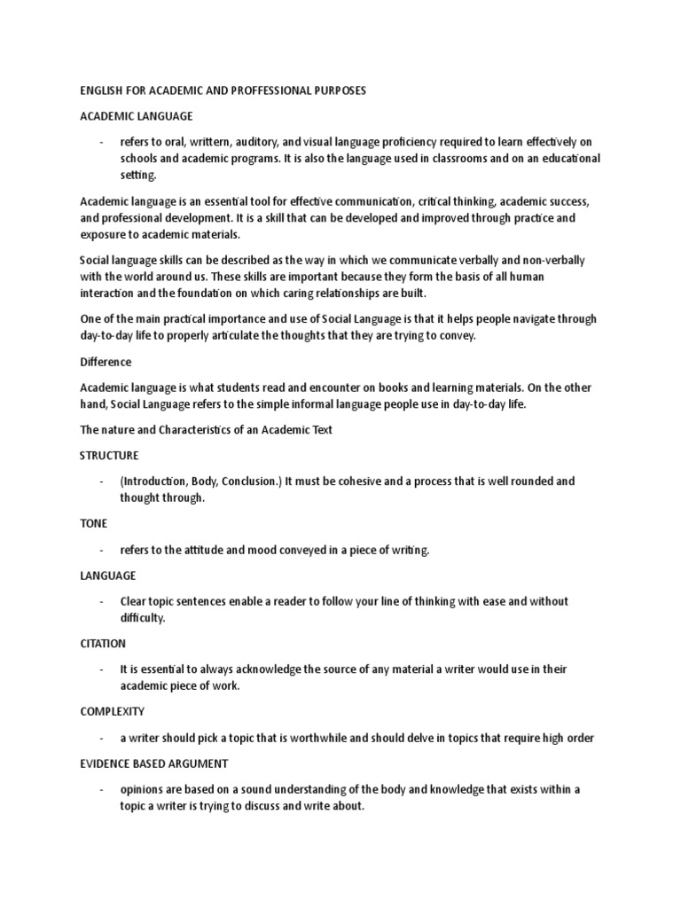 Academic and Social Language: Characteristics, Differences, and ...