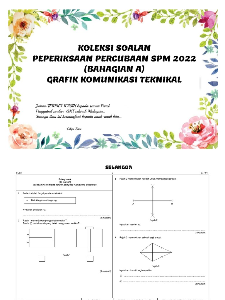 Koleksi Soalan Peperiksaan Percubaan SPM 2022 (Bahagian A) Grafik ...