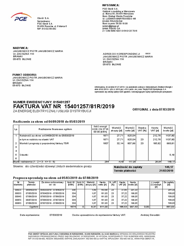 Pge Od Marca 2019 | PDF