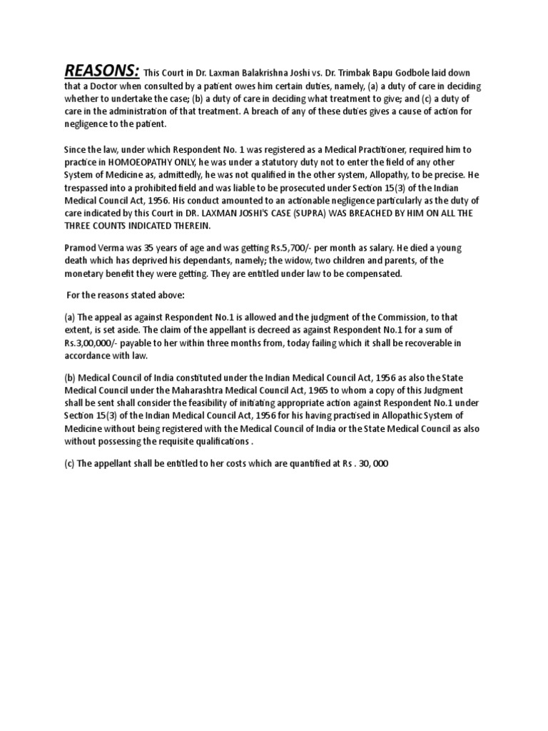 Poonam Verma Vs Ashwin Patel & Ors. Points of Reasons (Souvik) | PDF