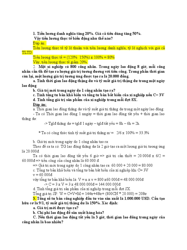 Bai Tap KTCT On Thi Gui SV | PDF