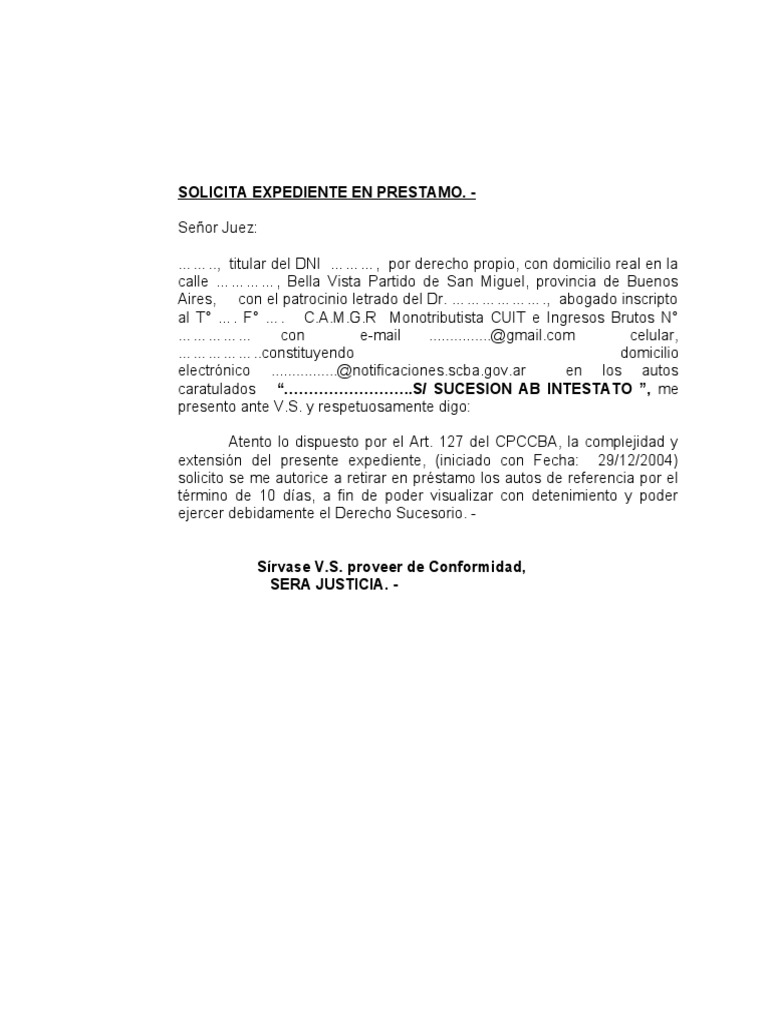 Modelo Solicita Prestamo Expediente | PDF