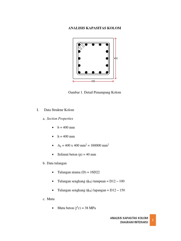 Analisis Kapasitas Kolom Diagram Interaksi | PDF