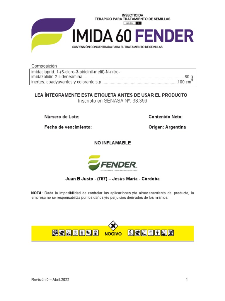 Marbete Imida 60 Fender | PDF | Agua | Contaminación