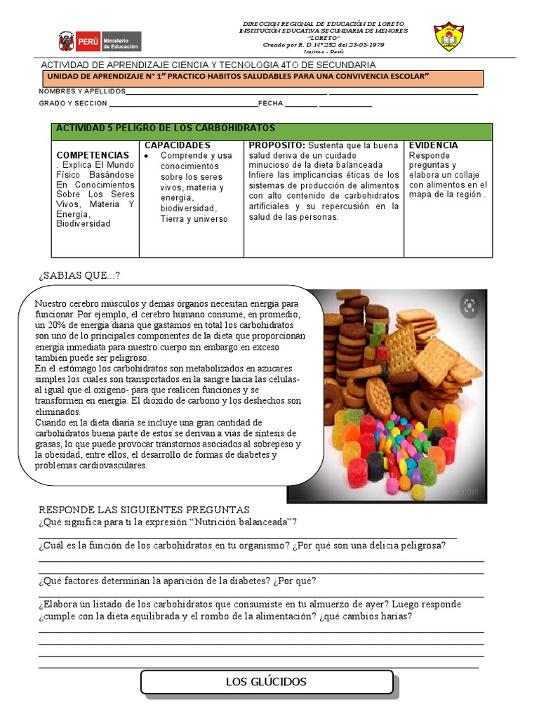 Actividad 5 Los Carbohidratos | PDF | Polisacárido | Carbohidratos