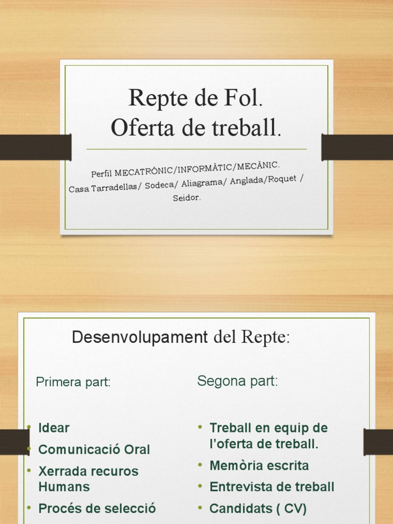 Repte de Fol. Oferta de Treball | PDF