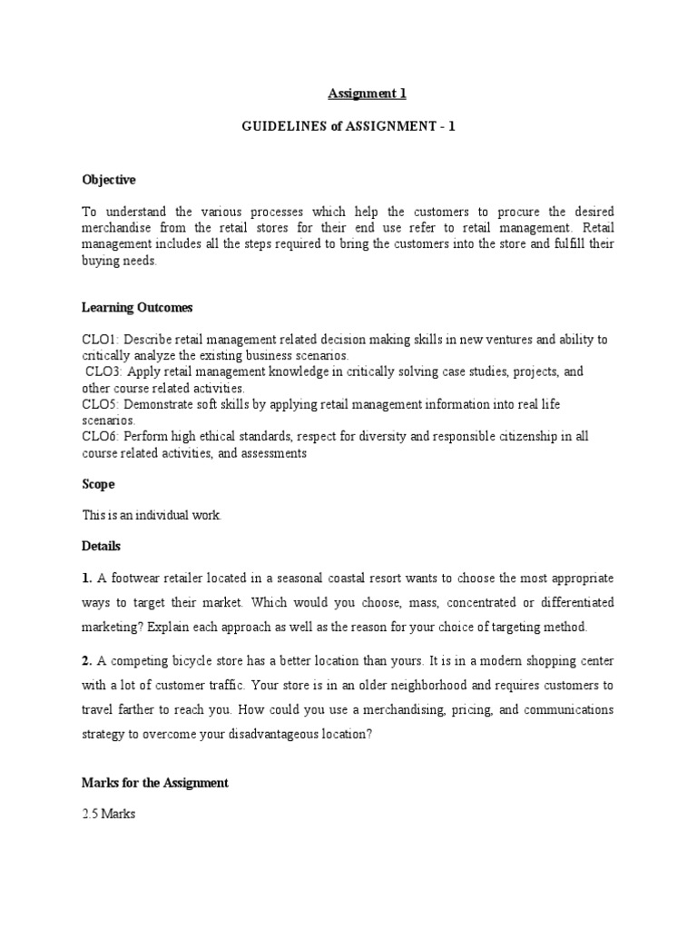 Assignment 1 BBA 4 A | PDF | Business