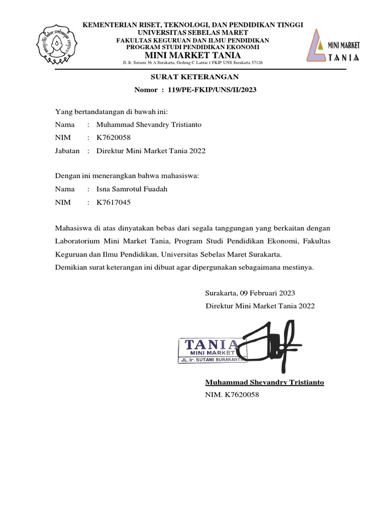 Surat Bebas Lab | PDF