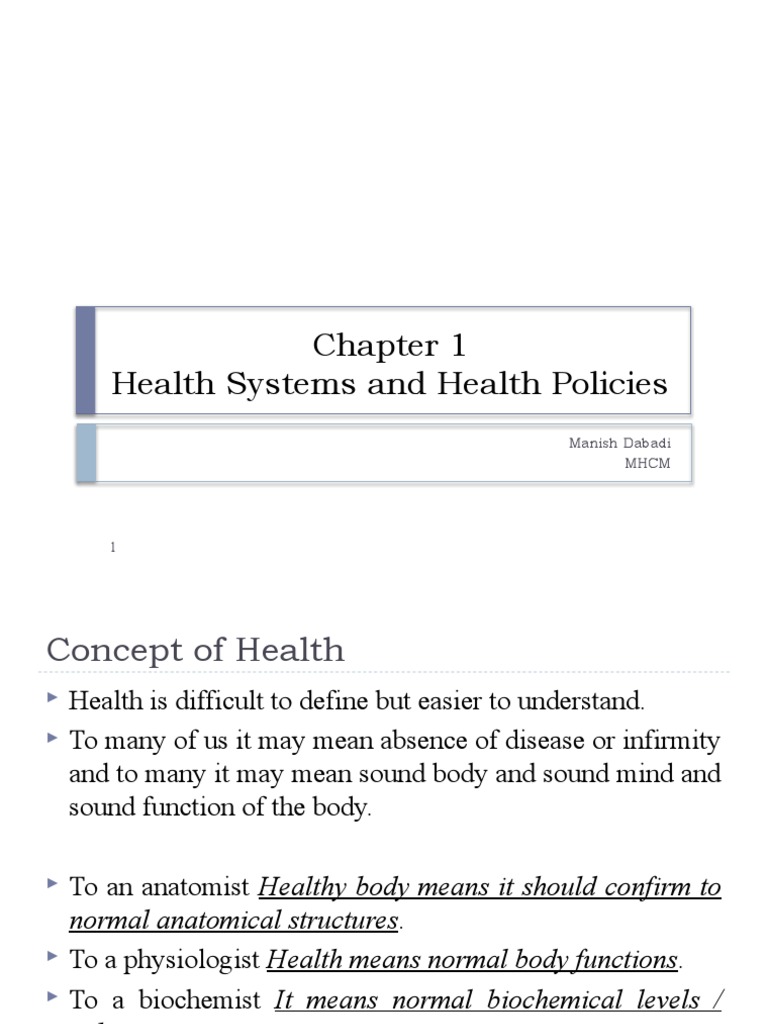 Chapter 1 Health System & Policy | PDF | Health System | Health Care