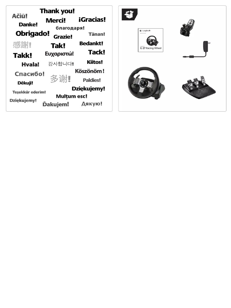 Manual de Usuario Logitech G27 Racing Wheel (2 Páginas) | PDF