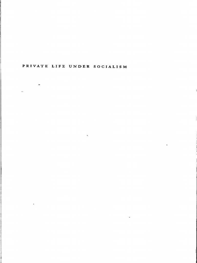 Private Life Under Socialism | PDF | Family | Ethnography