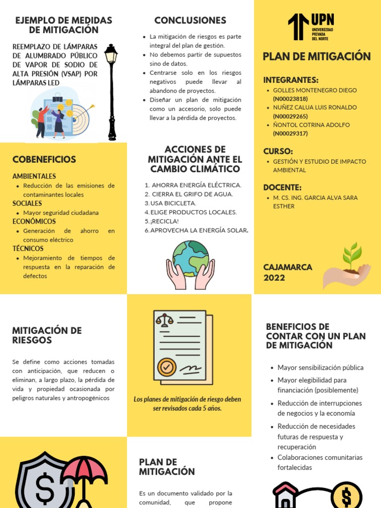 Tríptico Plan de Mitigación | PDF | Mitigación del cambio climático | Cambio climático