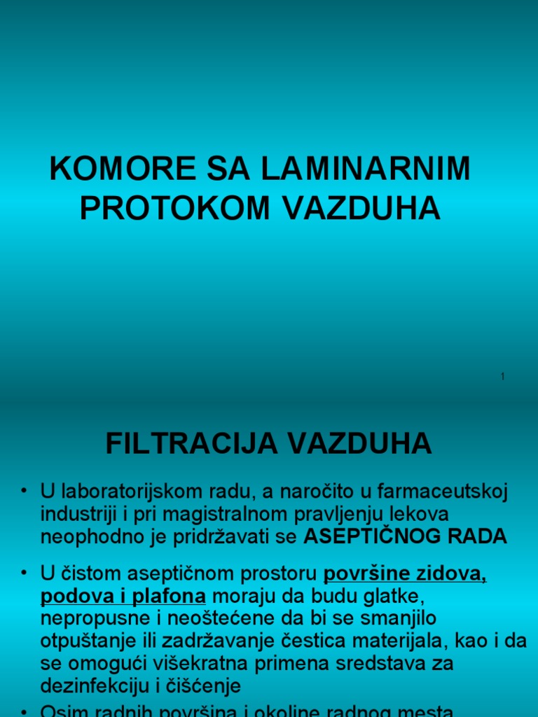 Komore Sa Laminarnim Protokom Vazduha | PDF
