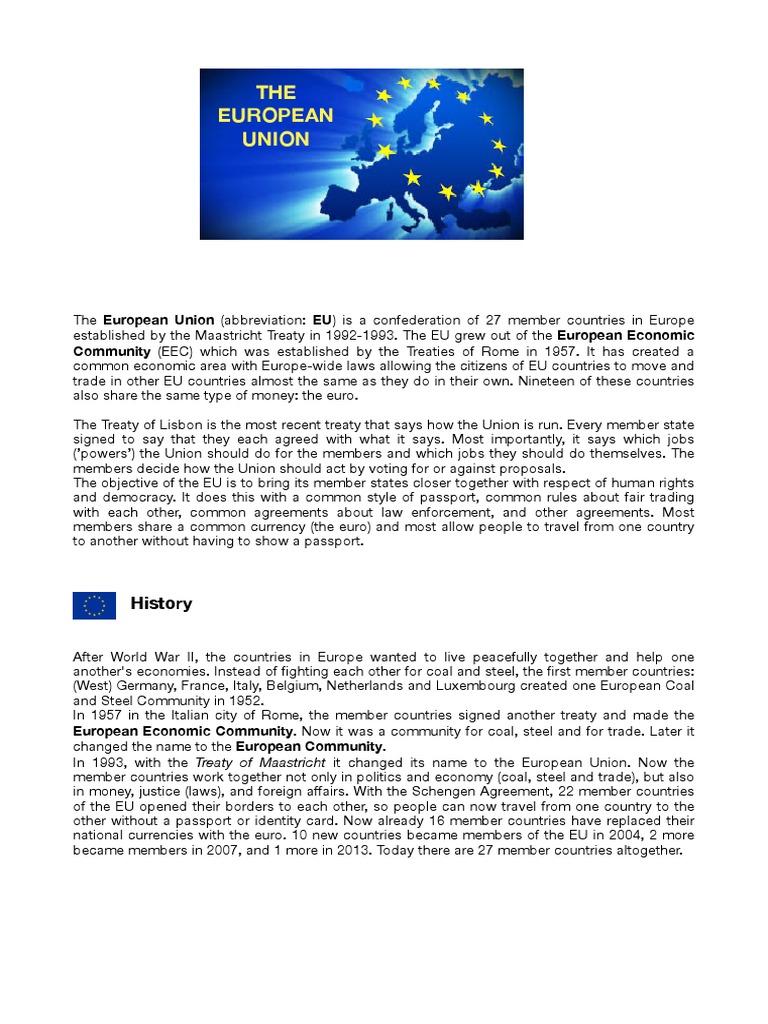 THE European Union: History | PDF | European Union | European Council