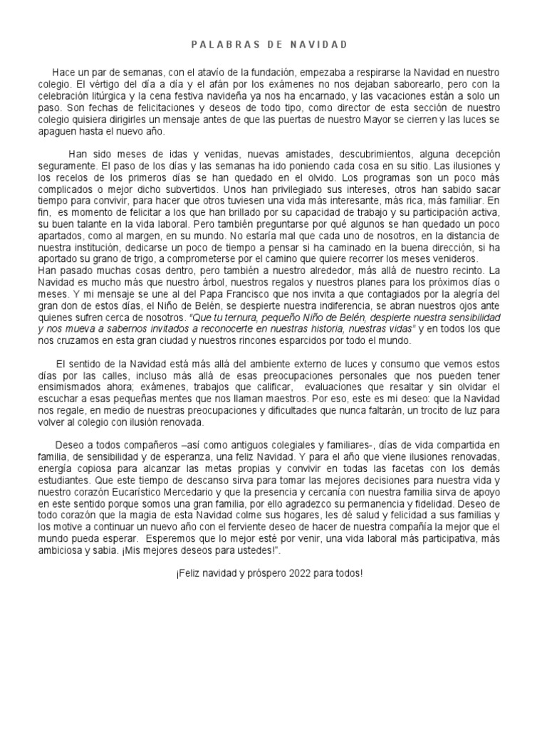Palabras de Navidad | PDF | Navidad