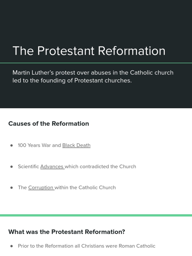 The Protestant Reformation | PDF | Protestantism | Calvinism
