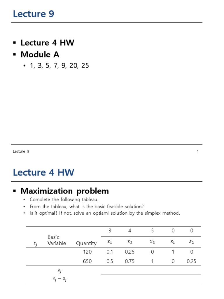 QM - Lecture - 9 - 2023 (HW) | PDF | Mathematical Optimization | Mathematical Logic