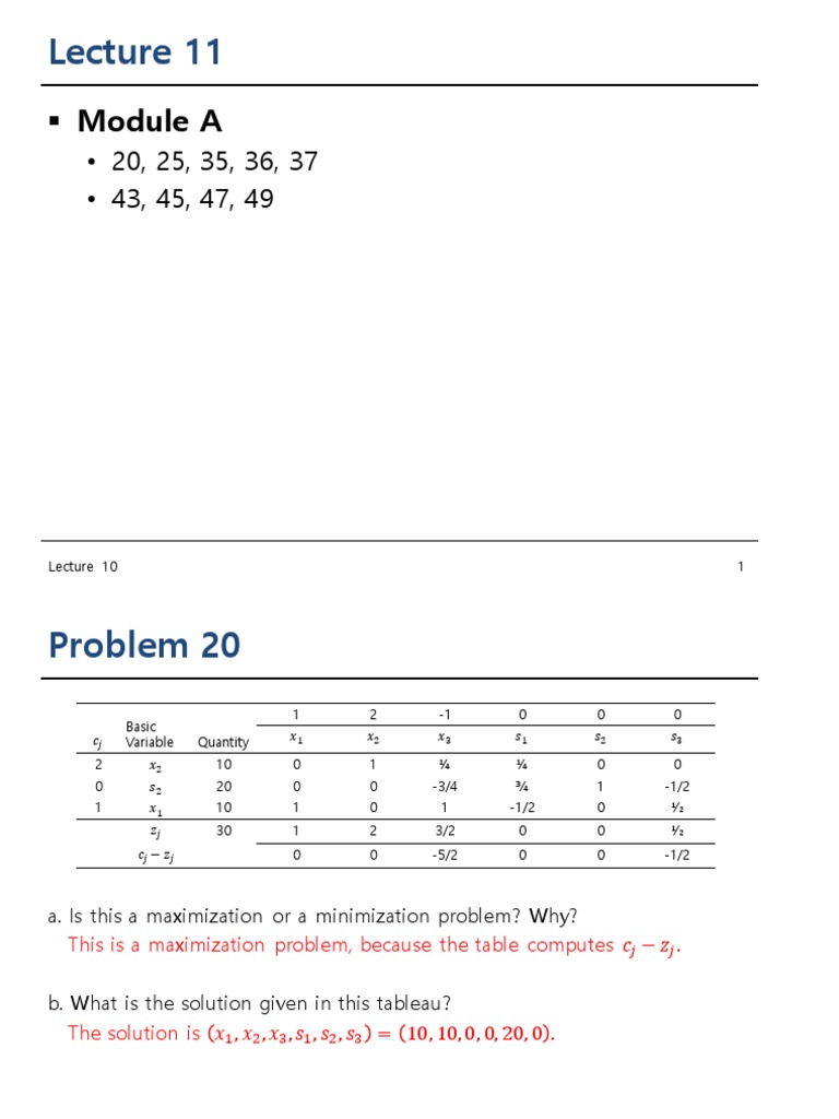 QM - Lecture - 11 - 2023 (HW) | PDF | Mathematical Optimization | Prices