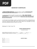 Secretary Certificate - BIR Registration | PDF
