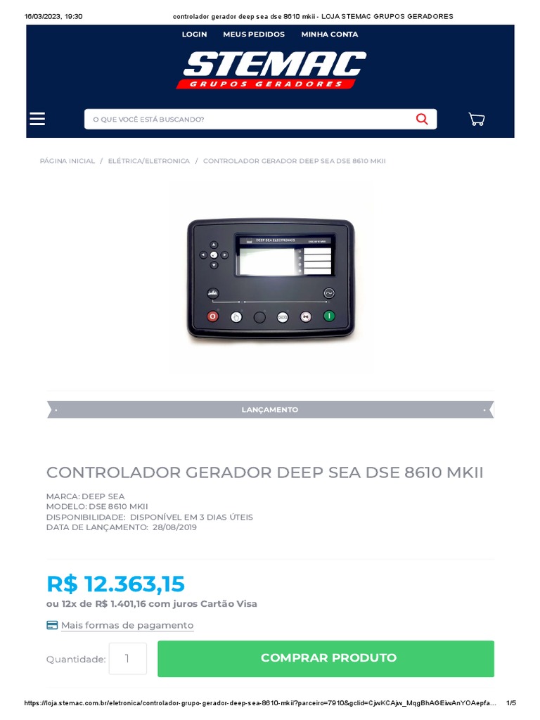 Controlador Gerador Deep Sea Dse 8610 Mkii - LOJA STEMAC GRUPOS ...