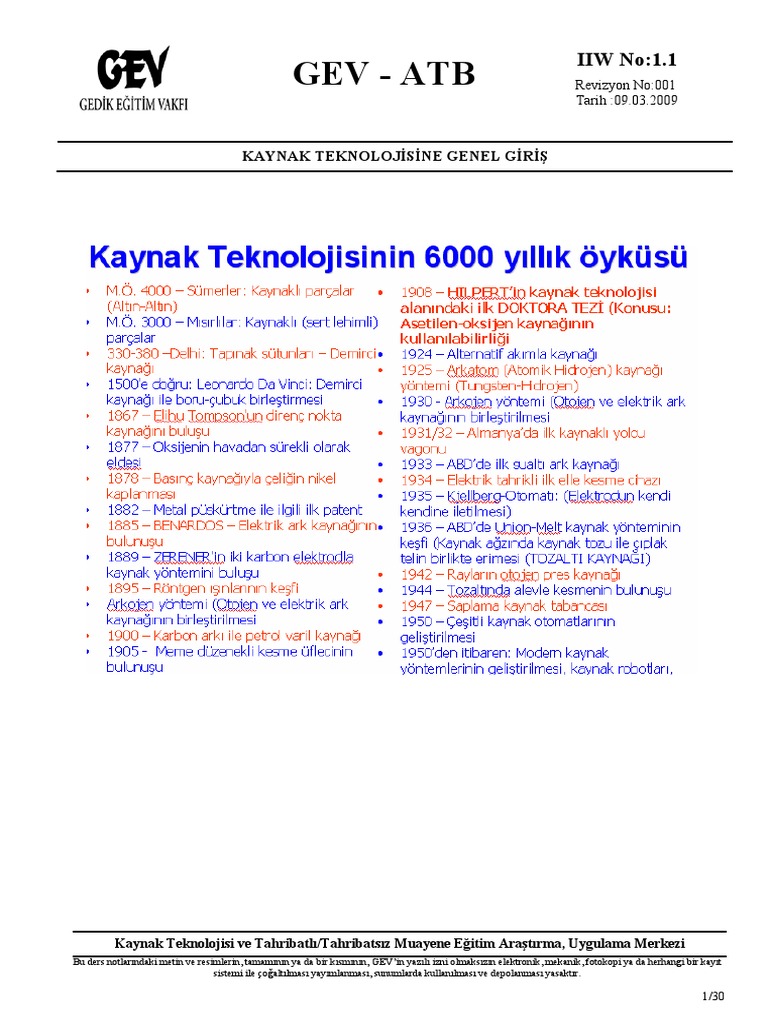 Gev - Atb: IIW No:1.1 | PDF