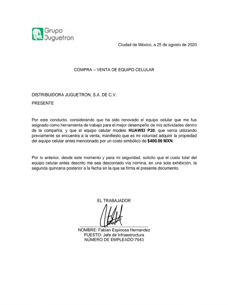 Carta Compra-Venta | PDF