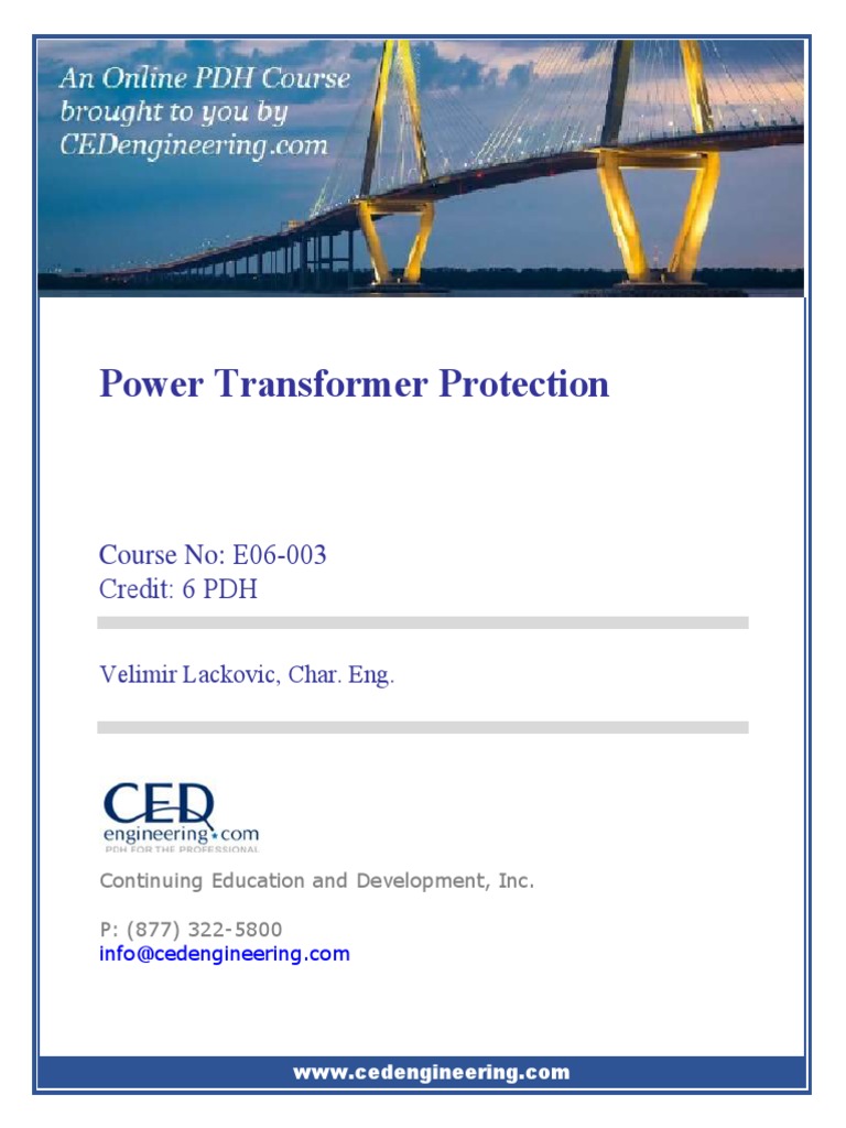 E06-003 - Power Transformer Protection - US | PDF | Transformer | Fuse ...