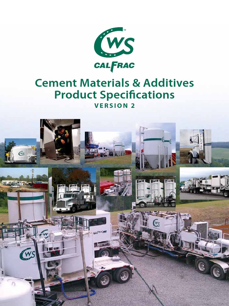Cement Materials & Additives Product Specifications | PDF | Cement | Water