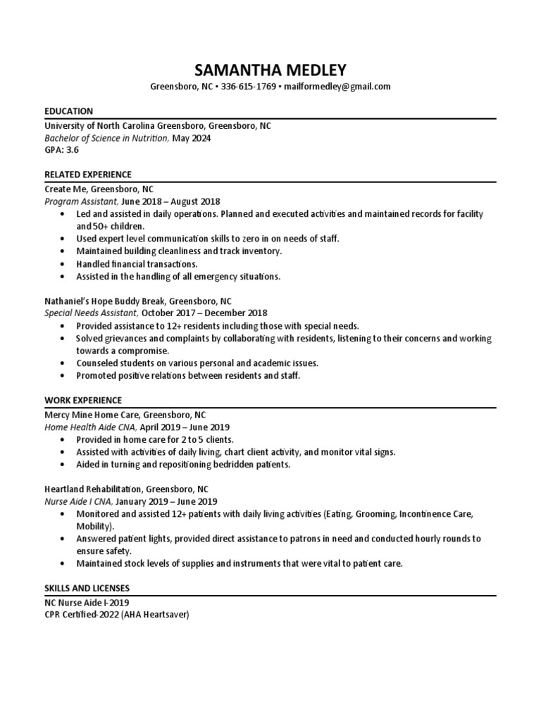 Samantha Medley Resume 3 | PDF