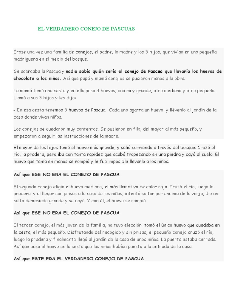 El Verdadero Conejo De Pascuas Pdf