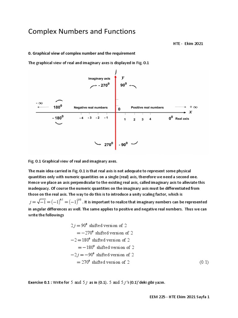 EEM 225 - Complex Numbers Functions - Oct 2021 - HTE | PDF | Exponential Function | Complex Number