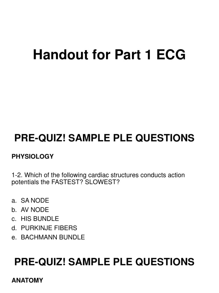 ECG Handout 1 | PDF | Electrocardiography | Heart