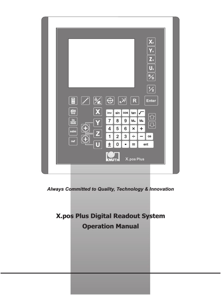 X.pos Plus Digital Readout System Operation Manual: Always Committed To ...
