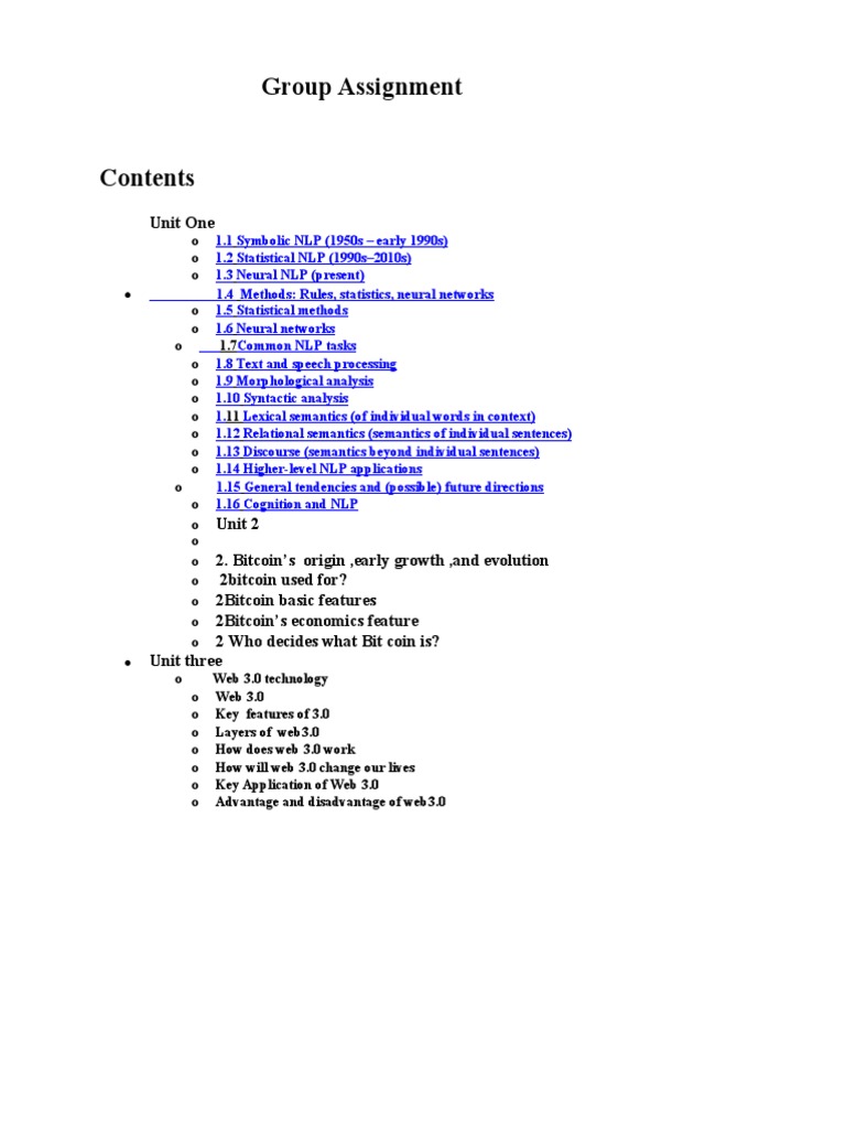 Group Assignment: Unit One | PDF | Bitcoin | Augmented Reality