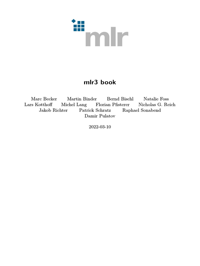 MLR 3 Book | PDF | Machine Learning | Object (Computer Science)