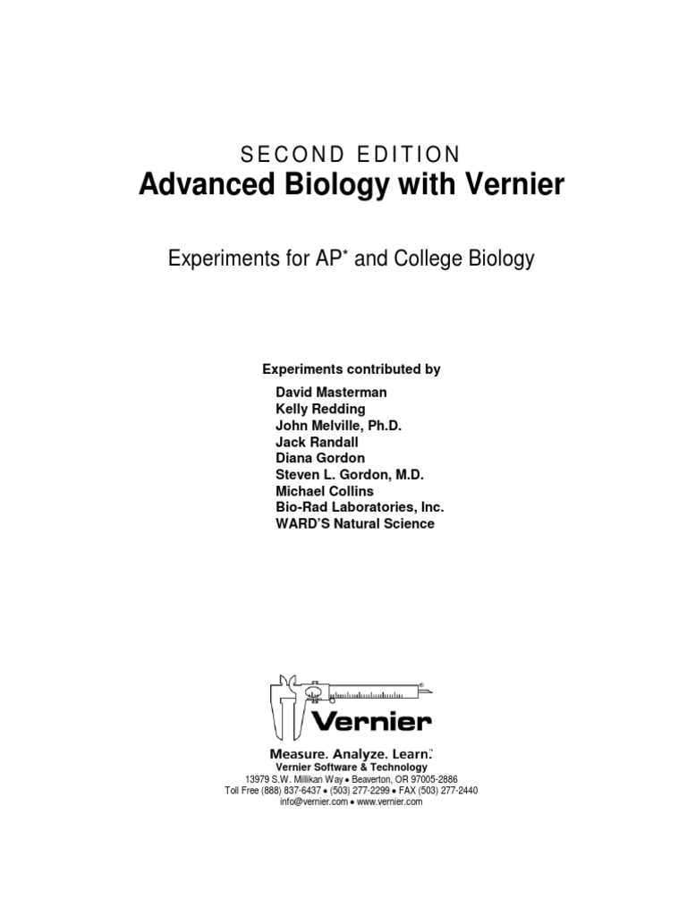 Advanced Biology With Vernier: Second Edition | Download Free PDF ...