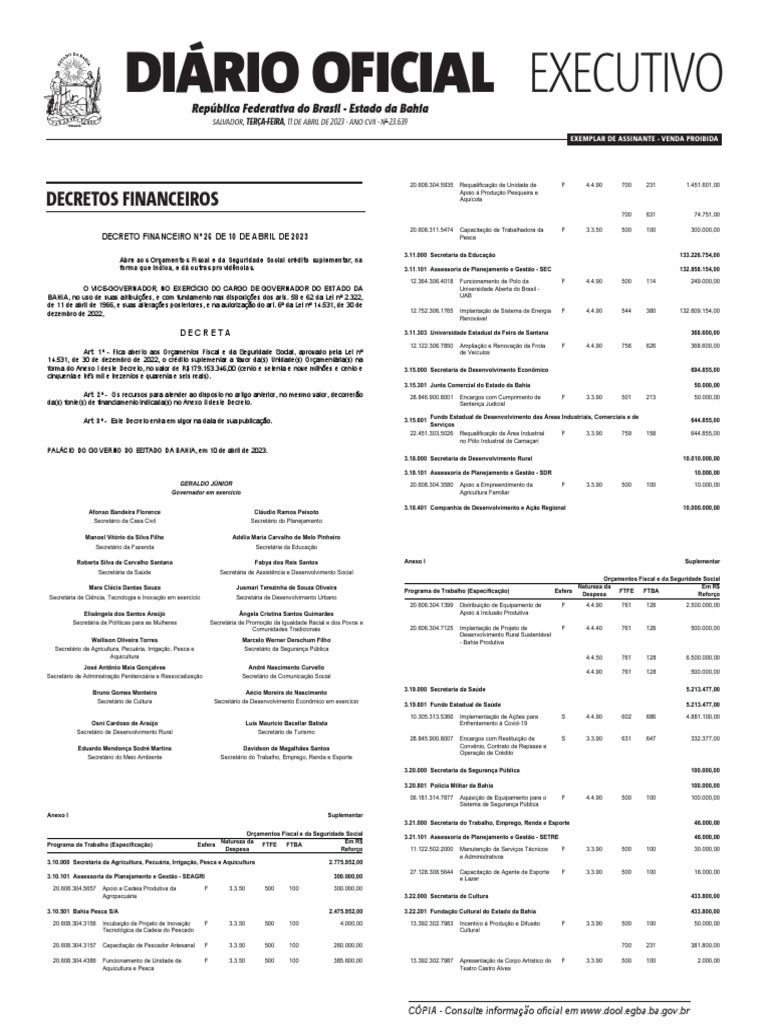 Detalhamento dos programas e projetos a serem financiados pela Secretaria da Agricultura ...