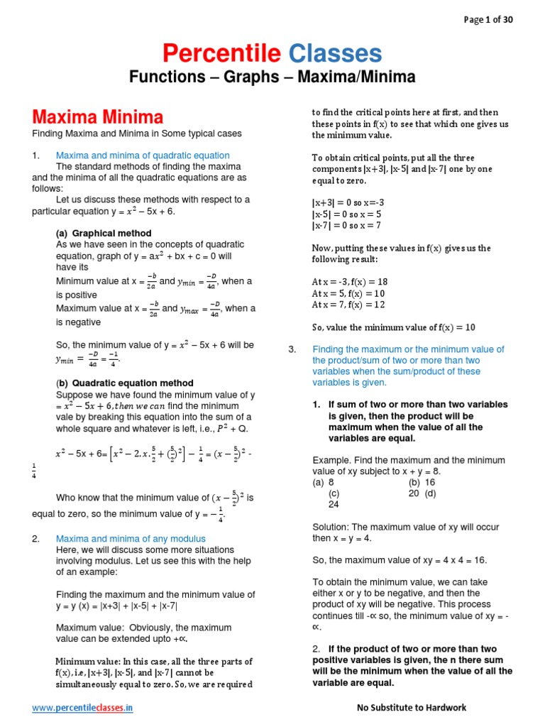 Functions Final | Download Free PDF | Function (Mathematics) | Maxima And Minima