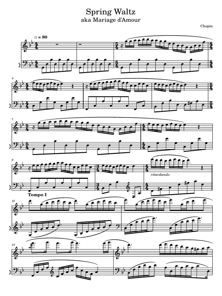 Chopin's Spring Waltz Sheet Music | PDF | Poetics | Musicology