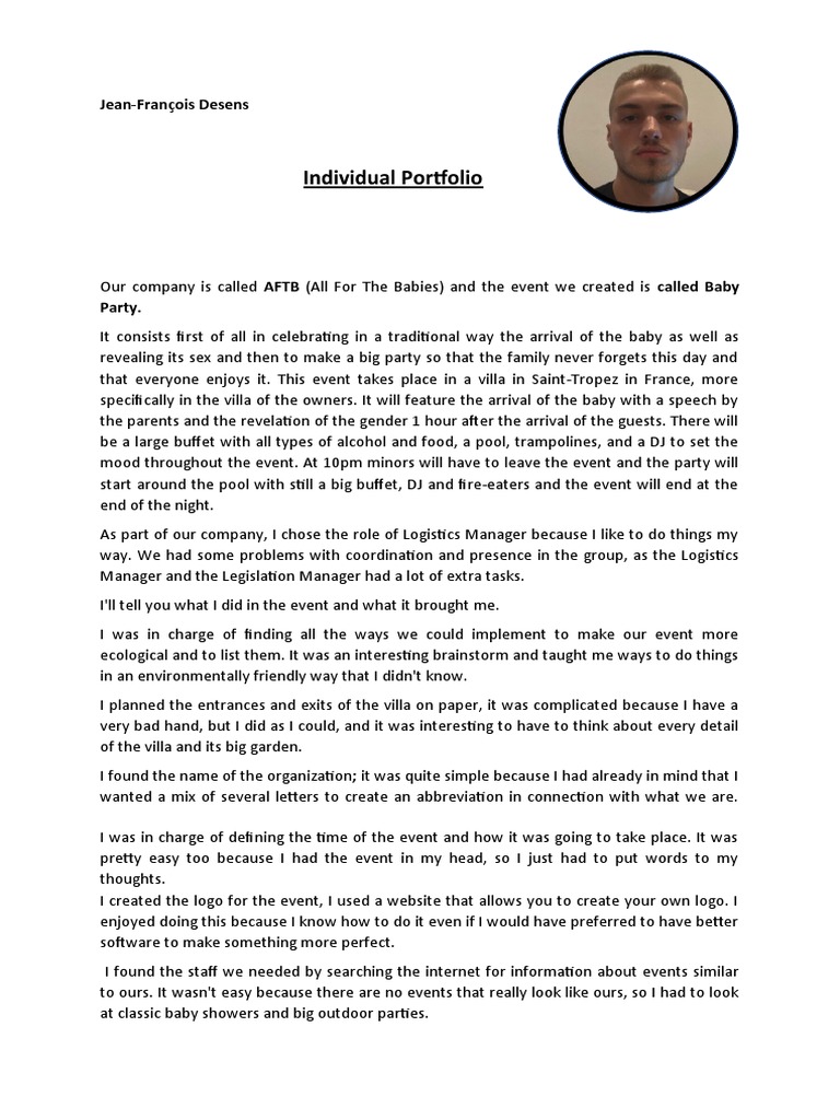 Individual-Portfolio JeanFrançois DESENS GRB | PDF | Communication