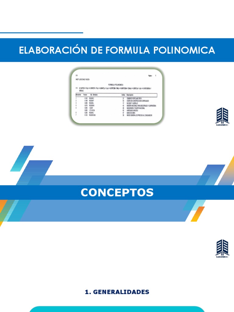 PPT FORMULAS POLINOMICAS | PDF | Presupuesto | Precios