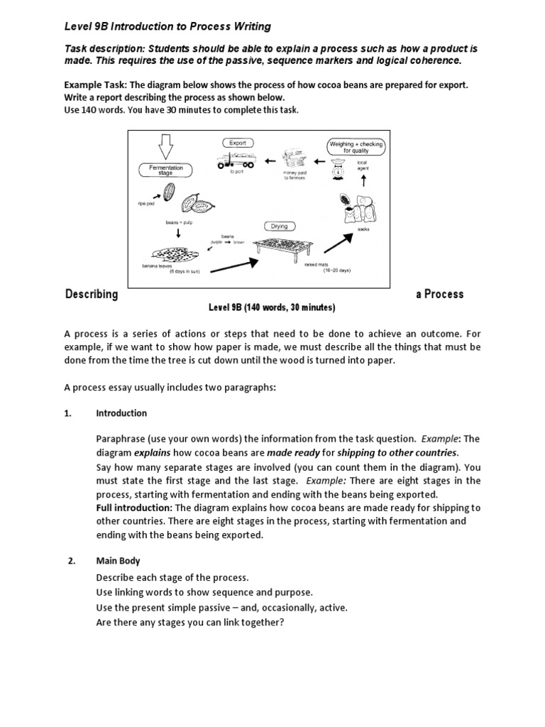 Describing A Process: Example Task: T | PDF | Verb | Milk